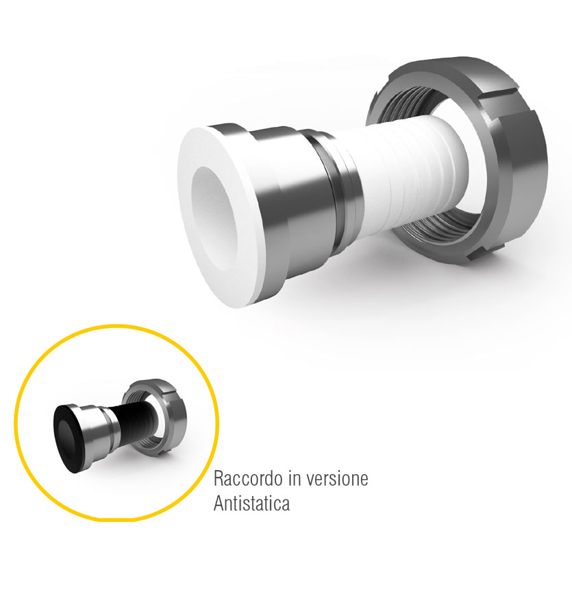 Raccordo SMS 1145 a portagomma maschio rivestito - Diflon Technology S.R.L.